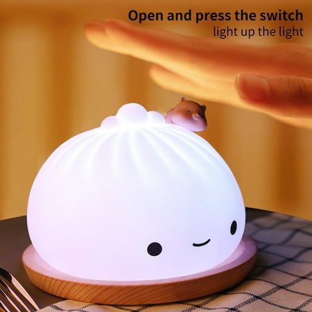 Soft Silicone Buns Pat Light With Sleeping Night Light Rechargeable ...