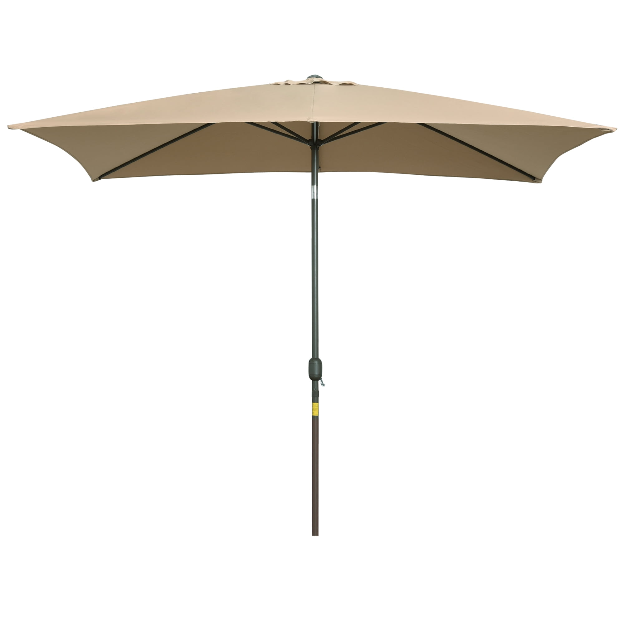 Outsunny 6.5x10ft Patio Umbrella Rectangle Aluminum Tilt Garden Market ...