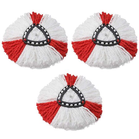 PERTTYUNG 3 Pack Mop Head Mop Replacement 2 in 1 Microfiber Mop for ...