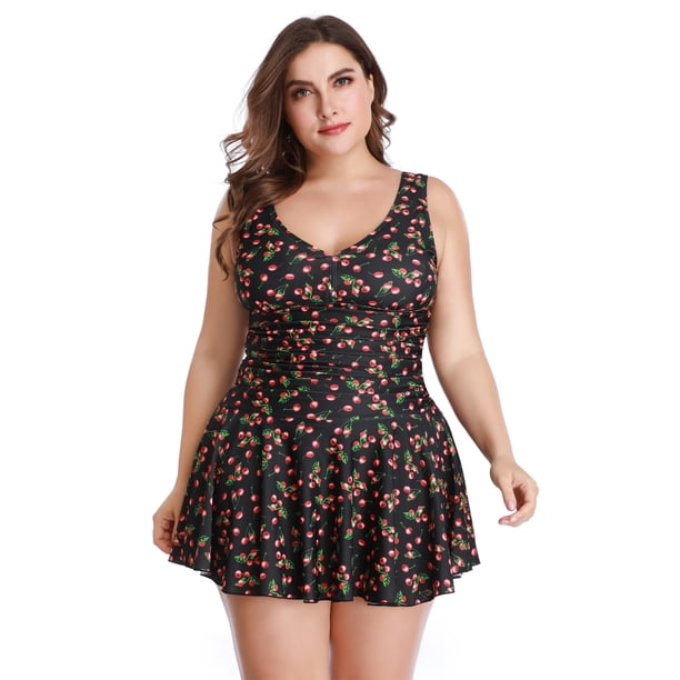 Summer Mae Women's Plus-Size Flower Printing Shaping Body One Piece ...