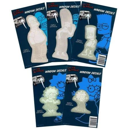 The Simpsons Family - Homer, Marge, Bart, Maggie, and Lisa Car Window ...