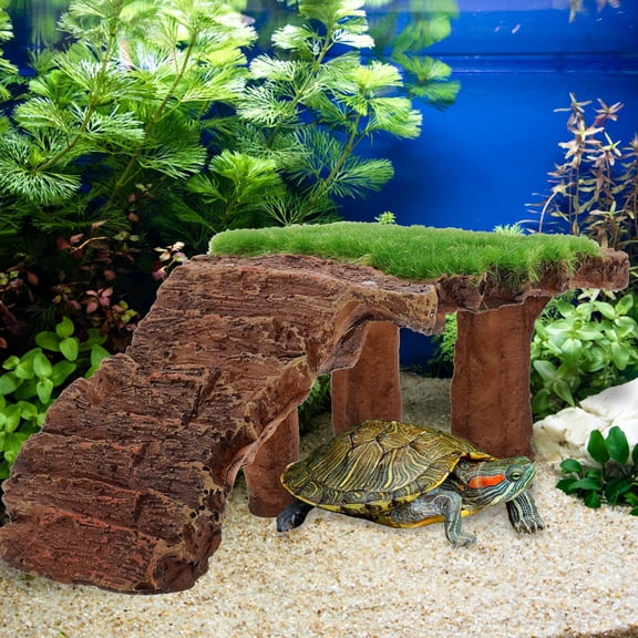Turtle Terrace Leopard Gecko Hide Decor Fish Tank Accessories Platform ...