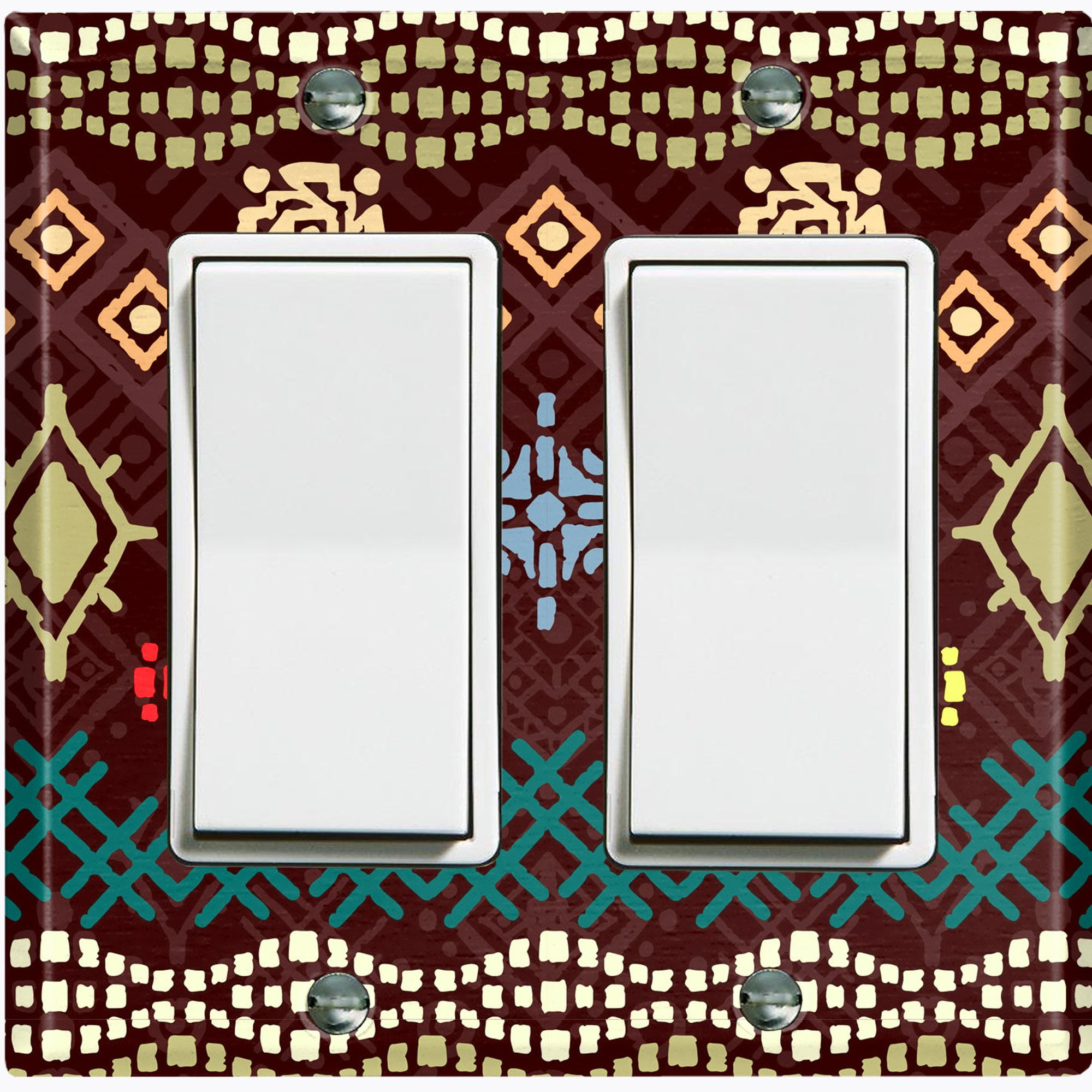 Metal Light Switch Plate Cover Safari African Tribal Art Pattern Brown ...