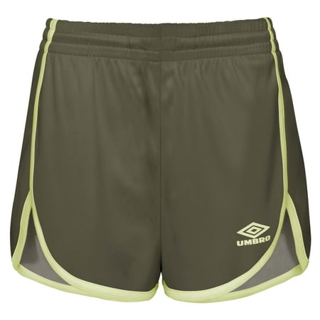 Umbro Girls Classic Gym Short, Burnt Olive/Sunny Lime, Large (14 ...