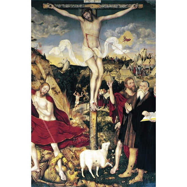 24x36 gallery poster, Crucifixion of Jesus Christ by Lucas Cranach the Elder - Walmart.com