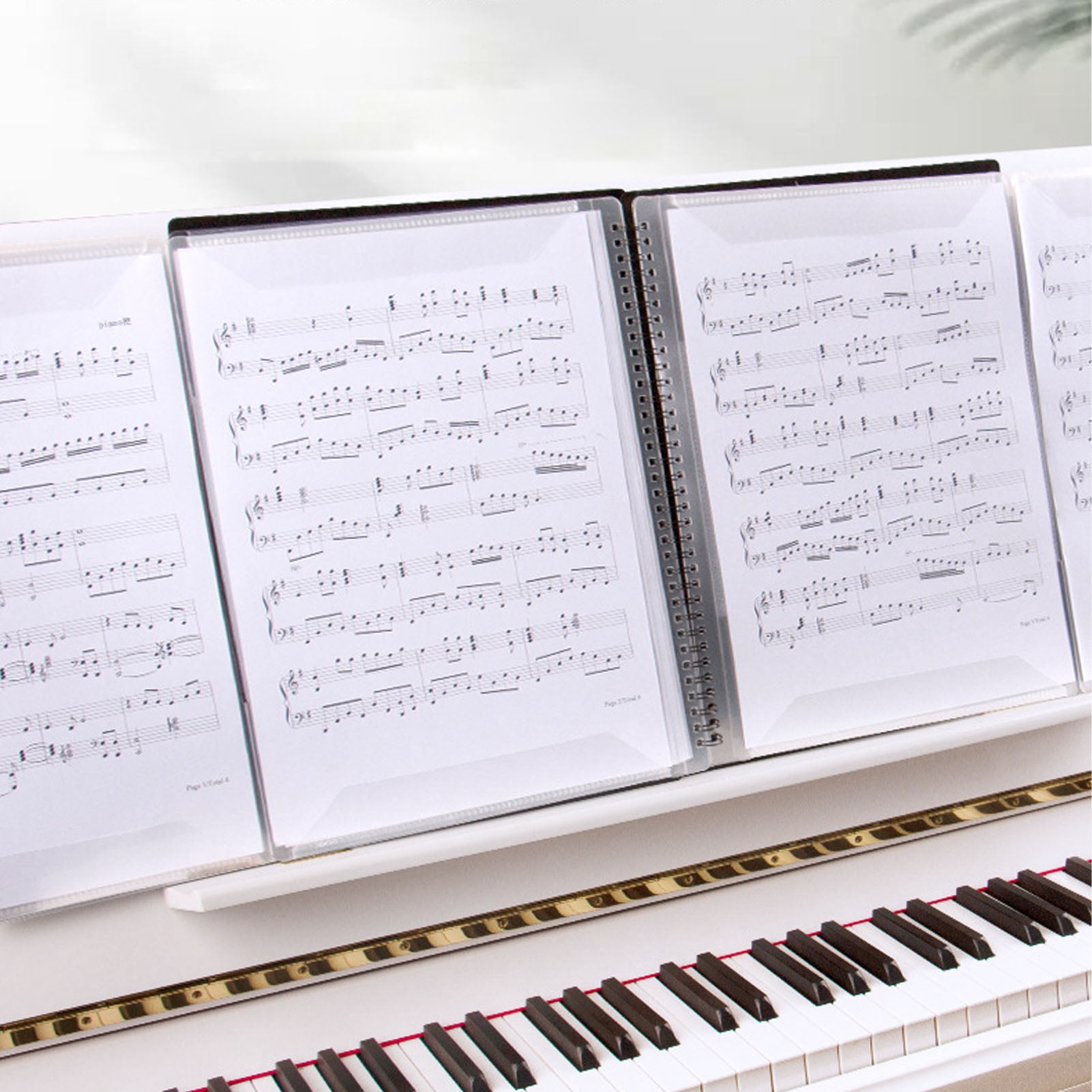A4 Music Folder, Black Cover Gold Note Sheet Music Folder Writeable for ...