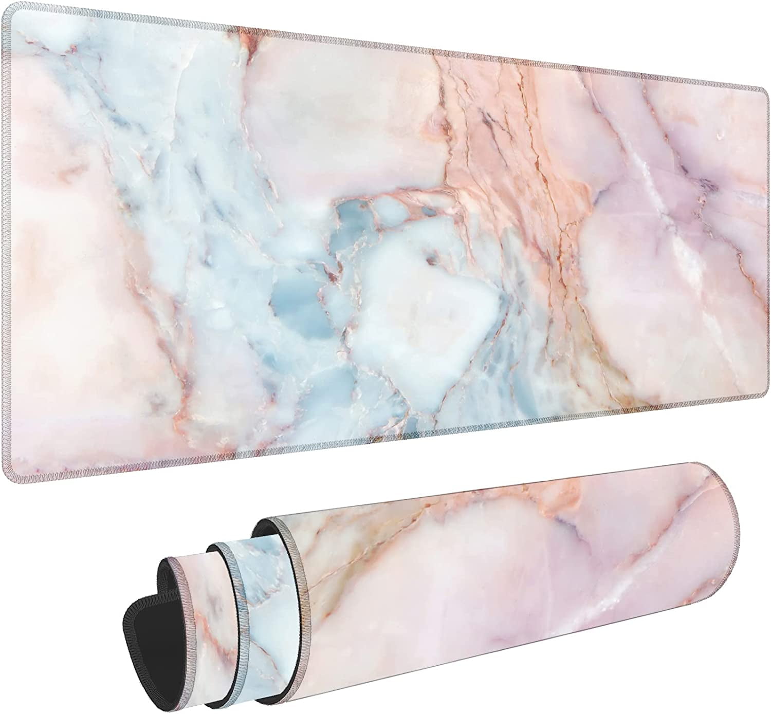 Pink Marble Pink Mouse pad for Desk Cute Pink Desk Accessories, Large ...