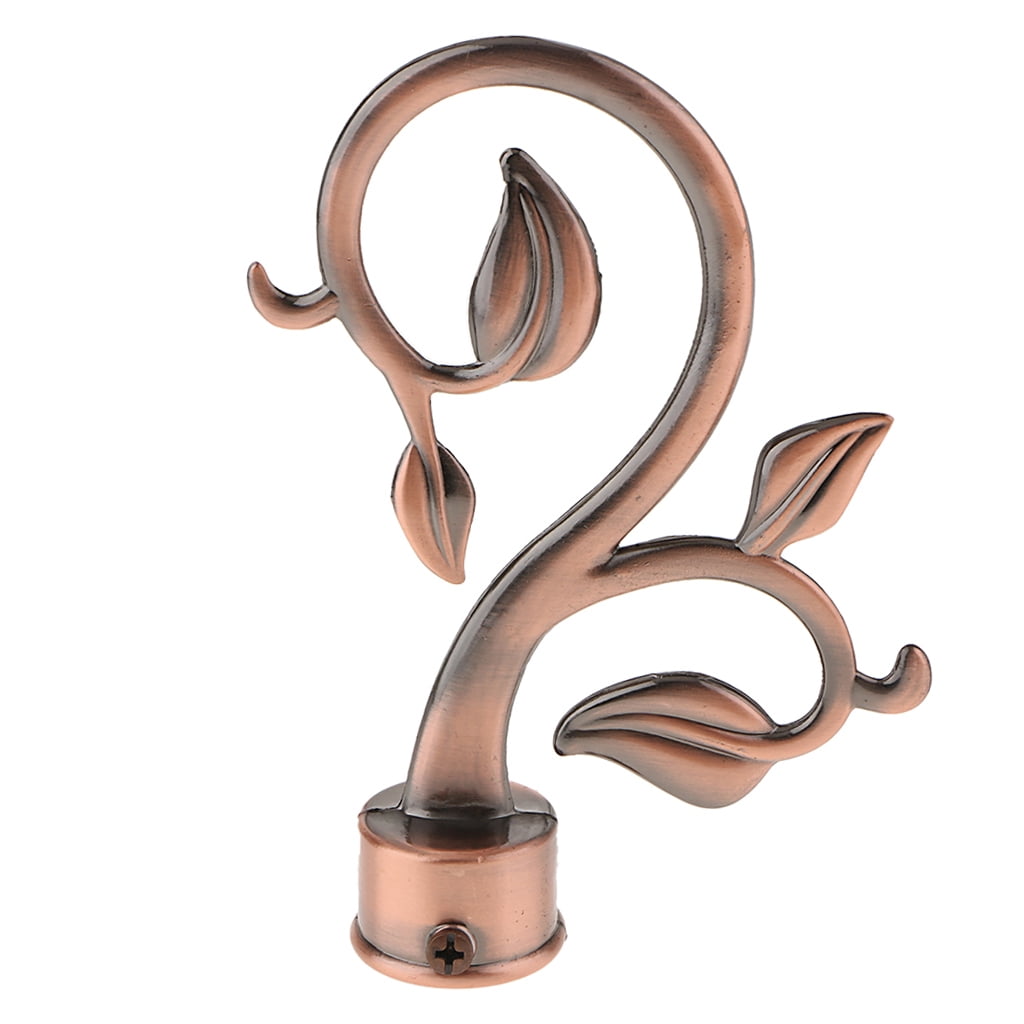 Monstrate 28mm Roman Curtain Rod Cap Drapery Bronze Finials Leaves ...