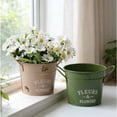 CaraMart Round Metal Flower Container with Vertical Space Saving Design ...
