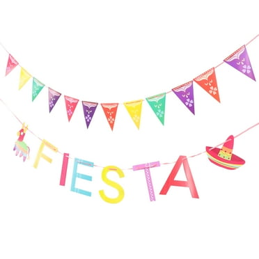 Mexican Party Banners (5 Pack with 10 Unique Plastic Flag Designs per ...