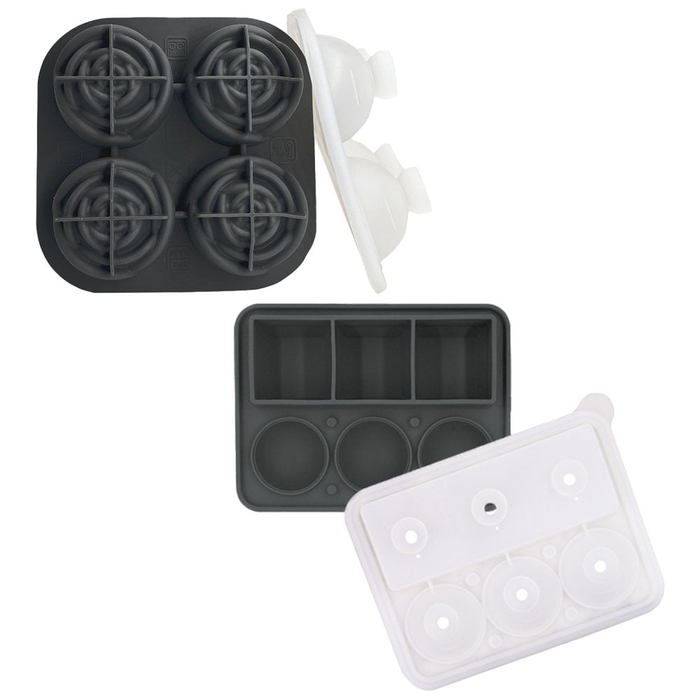 Large Silicone Premium Ice Trays, 2-Pack Combo- BPA Free, Craft Ice ...