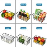 5 Pack Stackable Wire Baskets, Metal Cabinet Organizer for Office ...