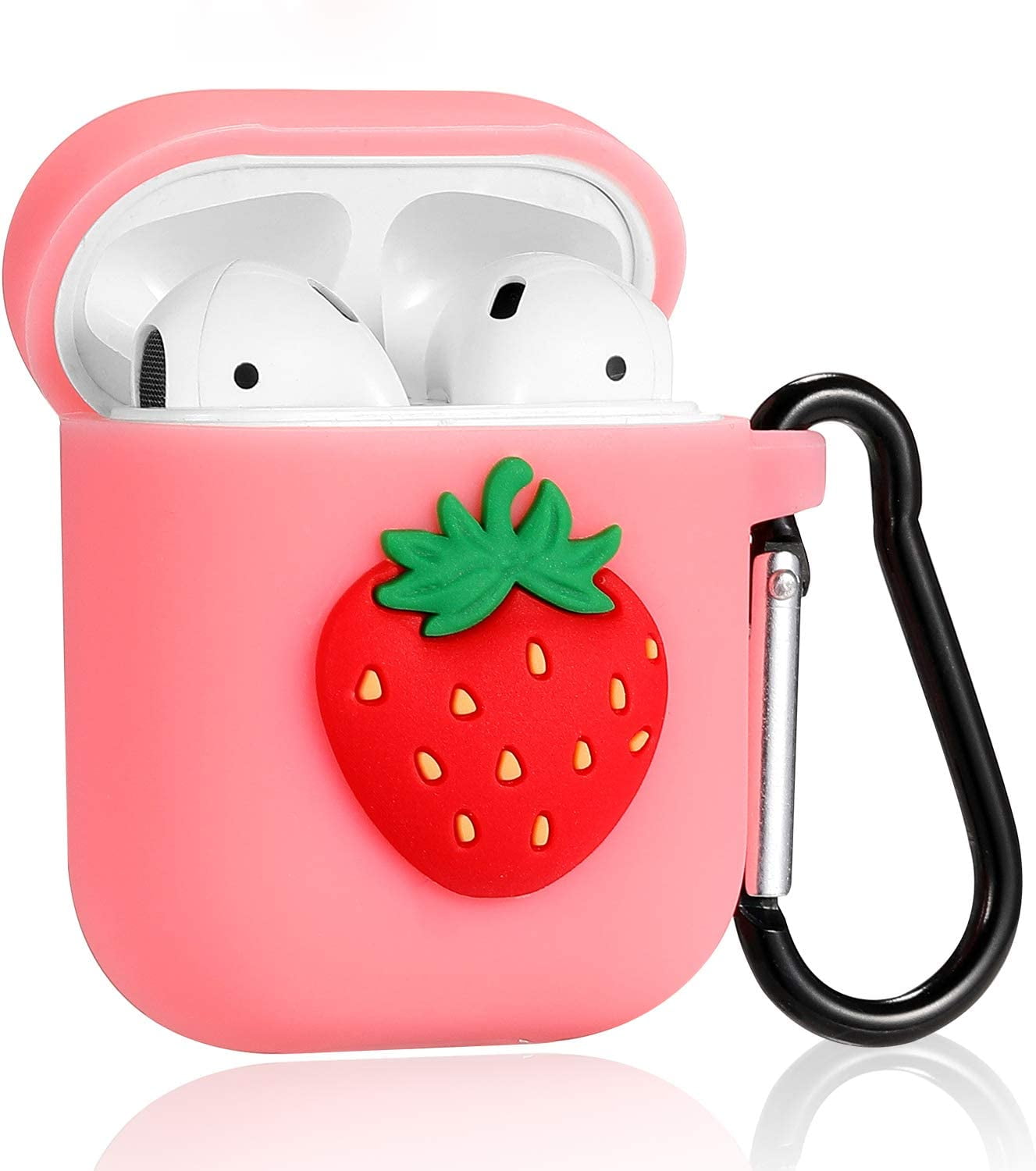 Small Strawberry Case for Airpods 1&2 Cute Fruit Design Silicone 3D ...