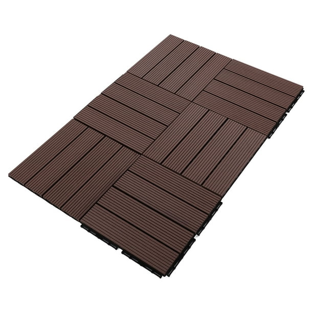 16Pcs Interlocking Patio Deck Tiles 300 X 300mm Wood Plastic Composite ...