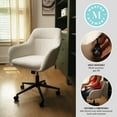 Martha Stewart Rayna Upholstered Office Chair in White/Oil Rubbed ...