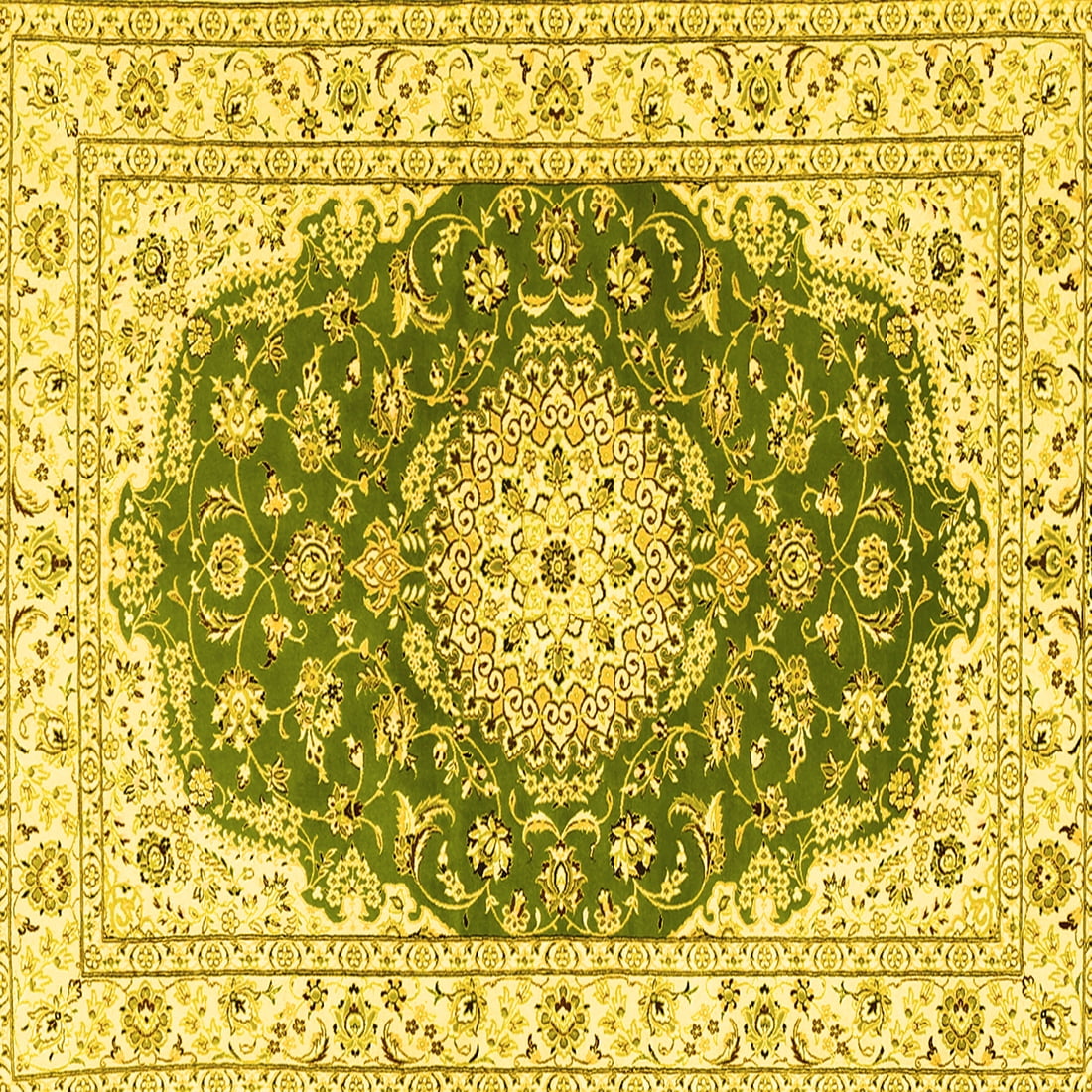 Ahgly Company Indoor Square Persian Yellow Traditional Area Rugs, 6 ...