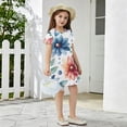 BZSMCE Short Sleeve dress Dress Casual Cotton Dresses-Watercolor Flower ...