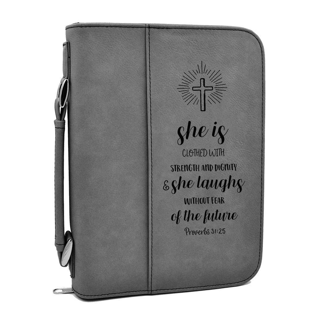 Beautiful Gray Proverbs Scripture Engraved Bible Cover, Standard Size ...