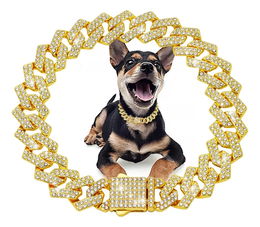 Cadena Para Perros, Cadenas Cubanas De Oro Para Perros Y Gat | Walmart ...
