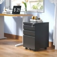 IKIMI Lockable Rolling Office 3 Drawer Mobile File Cabinet, Under Desk ...