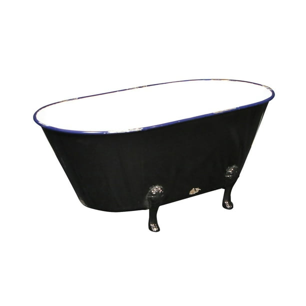 Metal Lacquered Navy Blue and Black Tub Decor - Large - Walmart.com