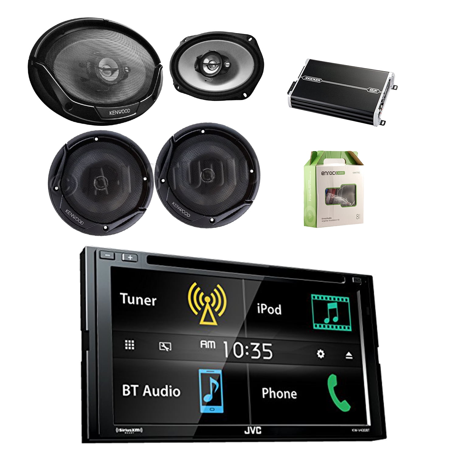 JVC 6.8" Double DIN Bluetooth LCD Touchscreen MP3 Car Stereo Receiver W ...