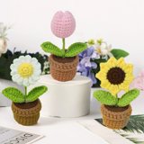 Purple Puff Flower Potted - Mini Yarn Pot - Walmart.com