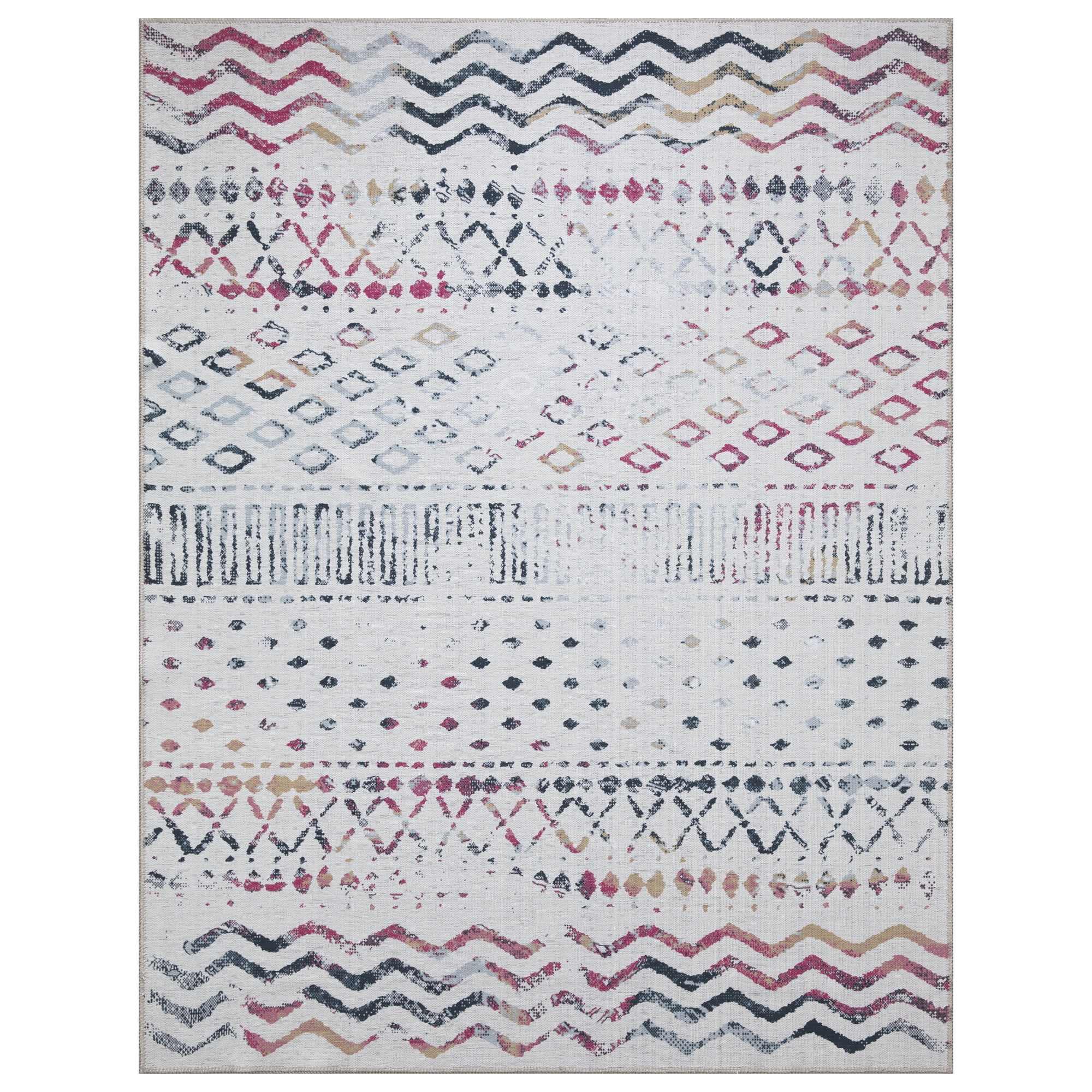 Ottomanson Machine Washable Cotton 5x7 Flatweave Area Rug for Living ...