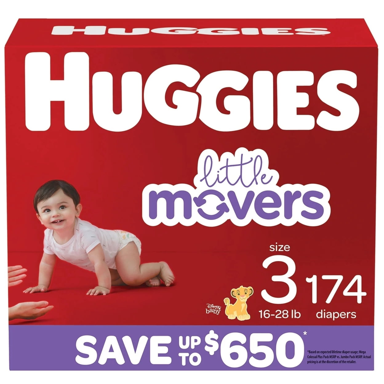 Huggies Little Movers Diapers, Size 3 - 16-28 Pounds (174 Count ...