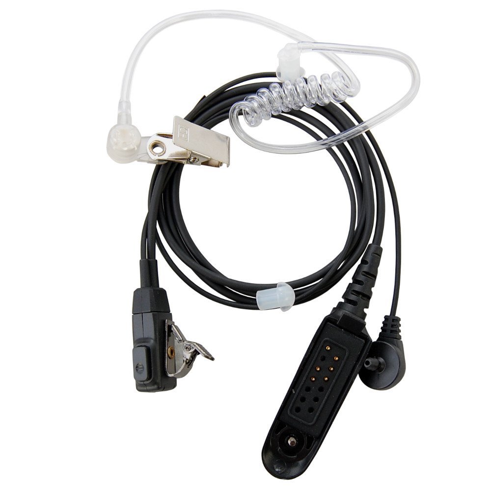HQRP Oval Side Mount 1-Pin HeadSet w/ Acoustic Tube Earpiece ...