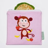 Snackie & Munchie Set, Reusable sandwich and snack bag, Monkey ...
