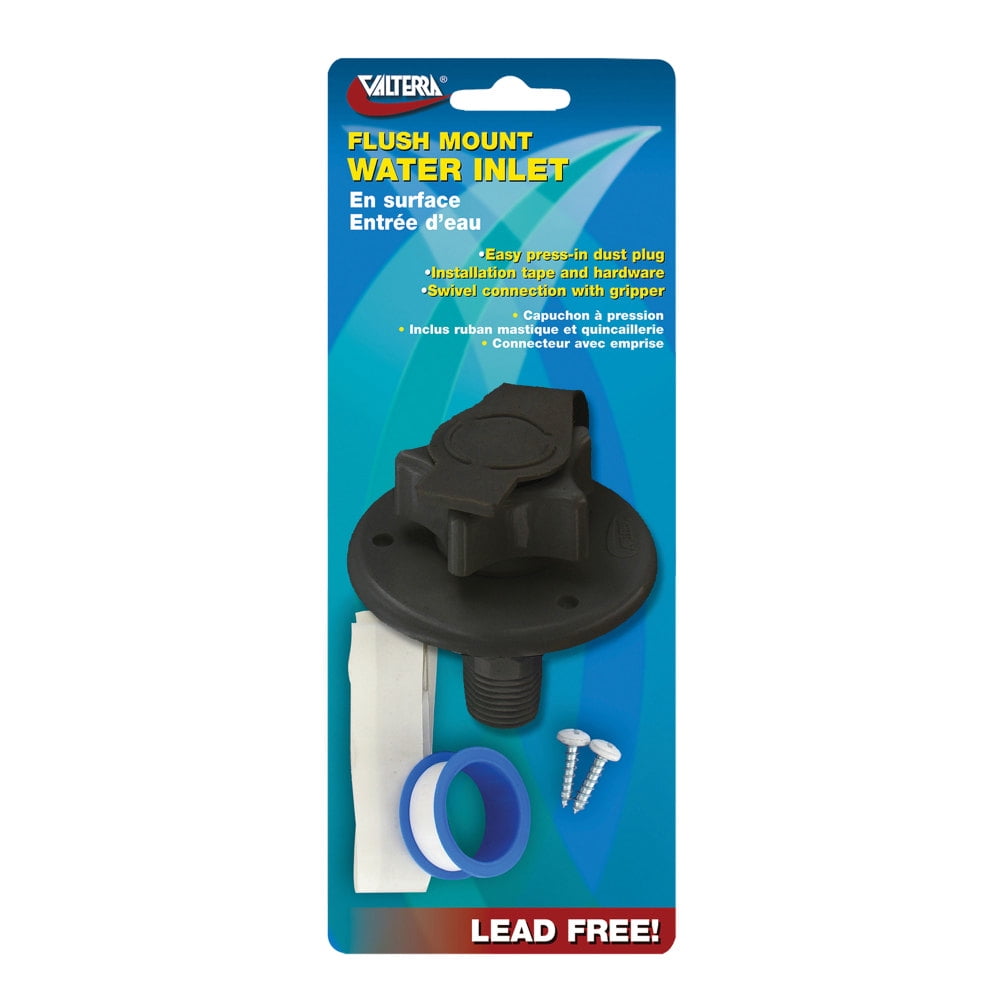 Valterra A01-0168BKVP Flush-Mount Water Inlet - MPT, 2-3/4" Flange ...