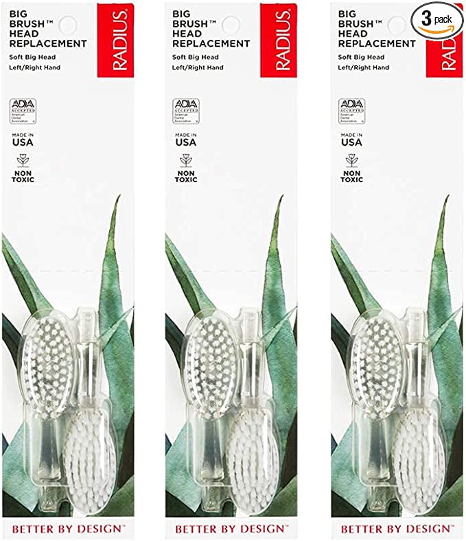 RADIUS Toothbrush Replacement Brush Heads 2-Count Improve Gum Health ...