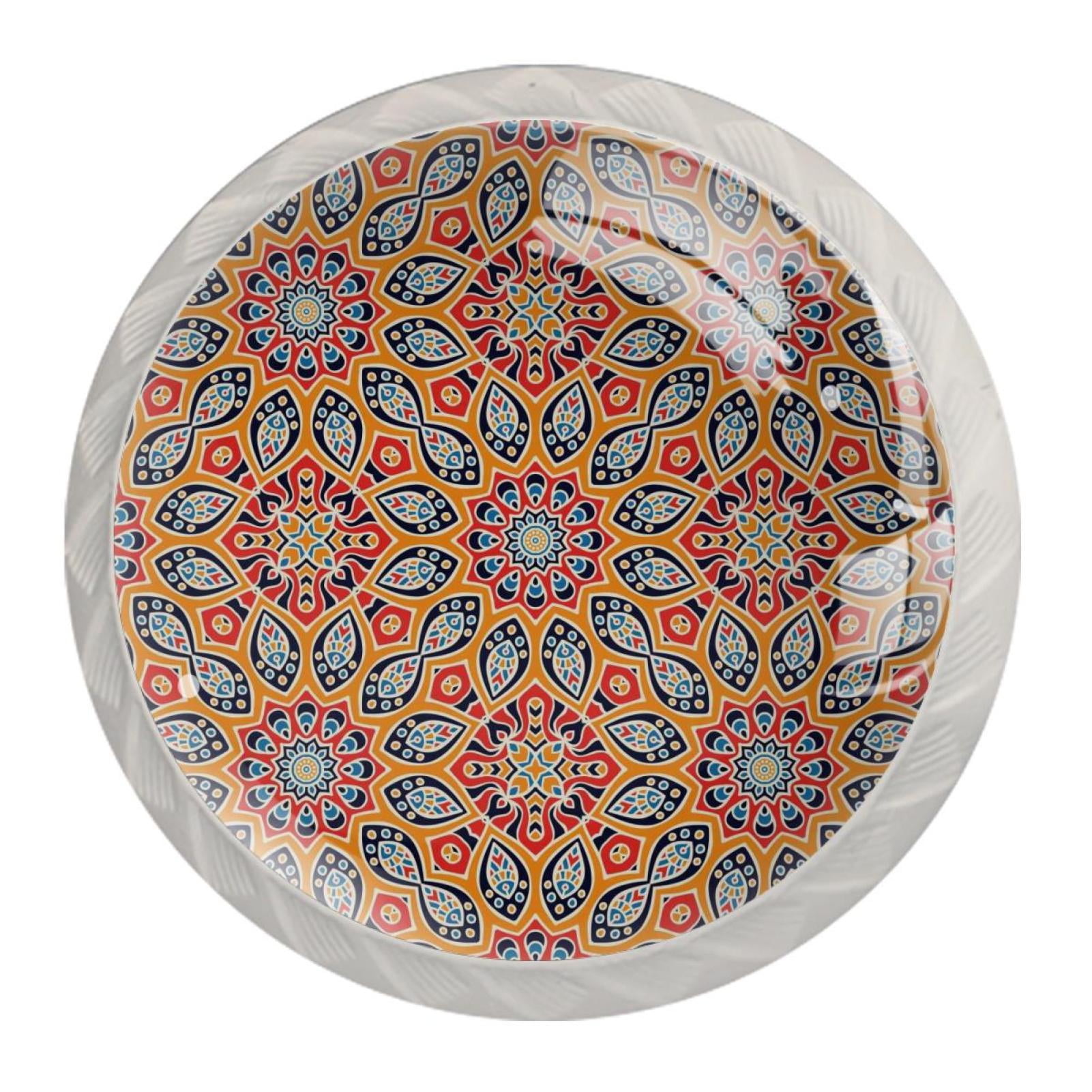 4 Pcs Mandala Seamless Knobs for Kitchen Cabinet Cupboard Dresser ...