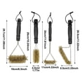 4PCS Black BBQ Grill Cleaning Brush with Scraper, Stiff Bristle ...