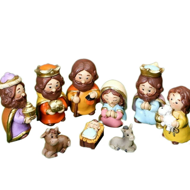 Mini Christmas Nativity Set Nativity Scene Manger Figurine Collectibles ...