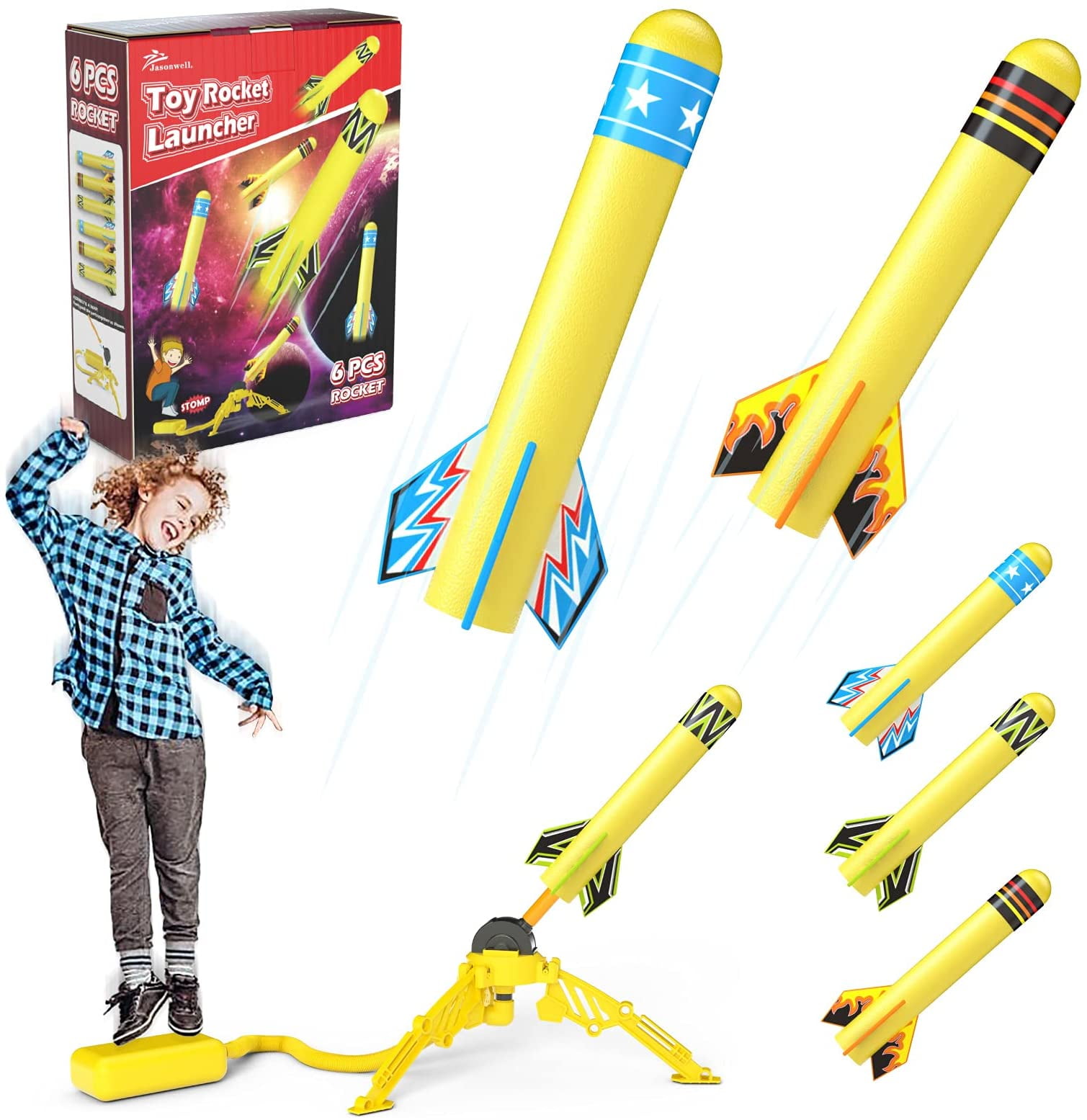 Rockets Stomp Launch Toys Fun Outdoor Toy Garden Games for Kids Shoots ...