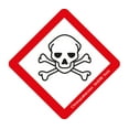 1" x 1" Permanent Durable D.O.T. Hazard Labels: GHS06: Toxic Pictogram ...
