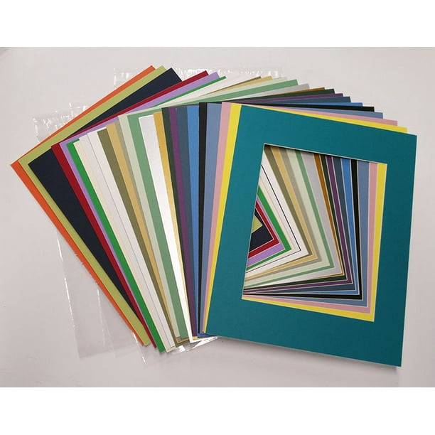 Mixed Colors 16x20 White Picture Mats with White Core for 8x10 Pictures ...