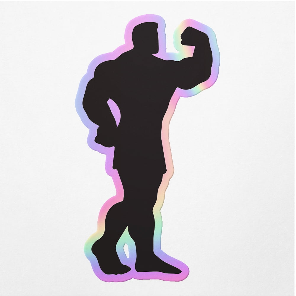 Vinyl Stickers Decals Of Bodybuilder Gym Illustration - Apply On Any ...