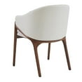 Modrest Lunde Modern Style Cream Upholstered Faux Armchair with Walnut ...