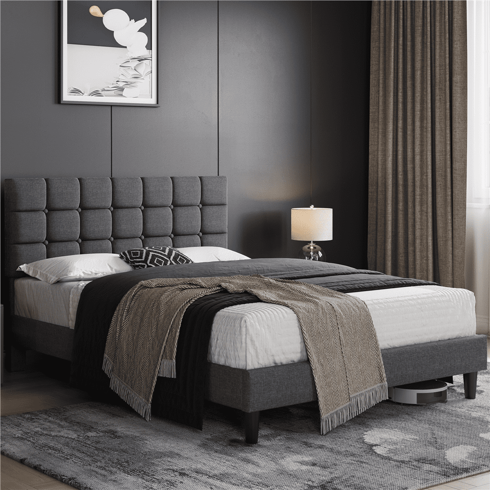 Click here for Yaheetech Modern Fabric Upholstered Bed Frame With... prices