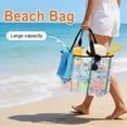 Blue Ombre Leaves Beach Bag for Women, Large Breathable Mesh Beach Tote ...