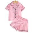 KYAIGUO 2PCS Toddler Kids Girls Satin Pajamas Set Soft Silk Button down ...
