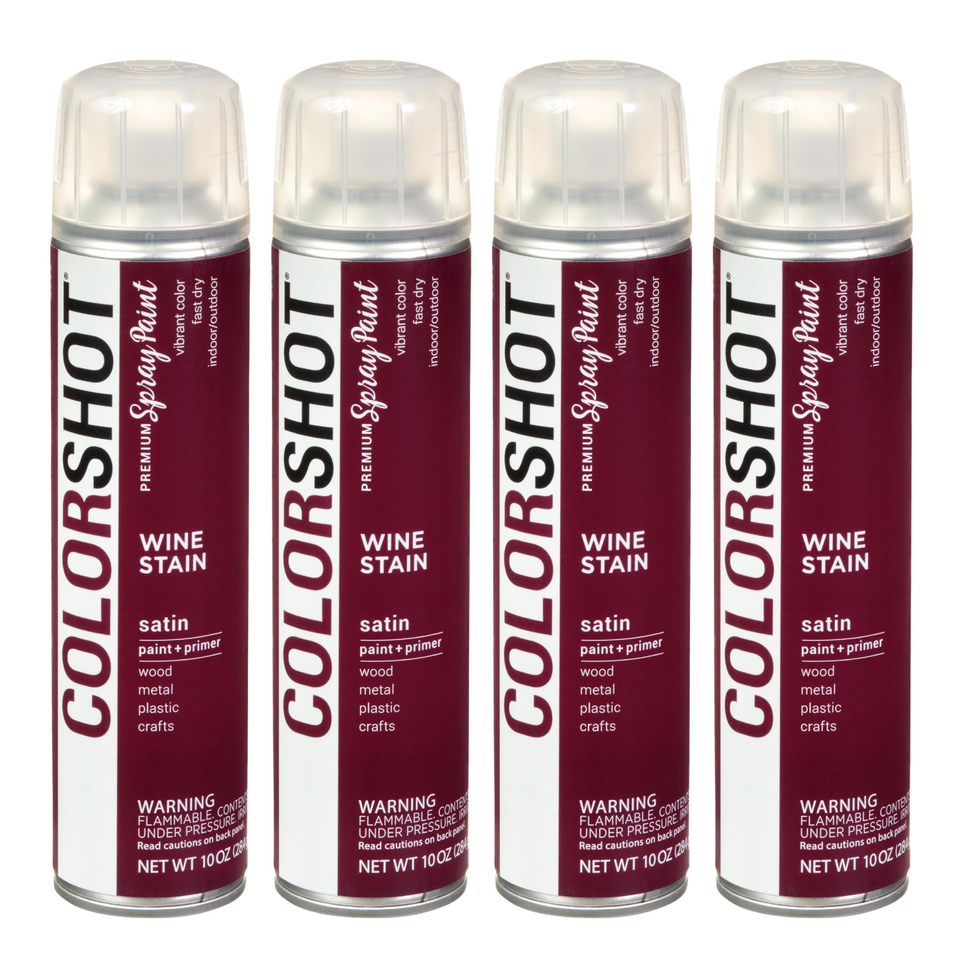 COLORSHOT Satin Spray Paint Wine Stain (Burgundy) 10 oz. 4 Pack ...