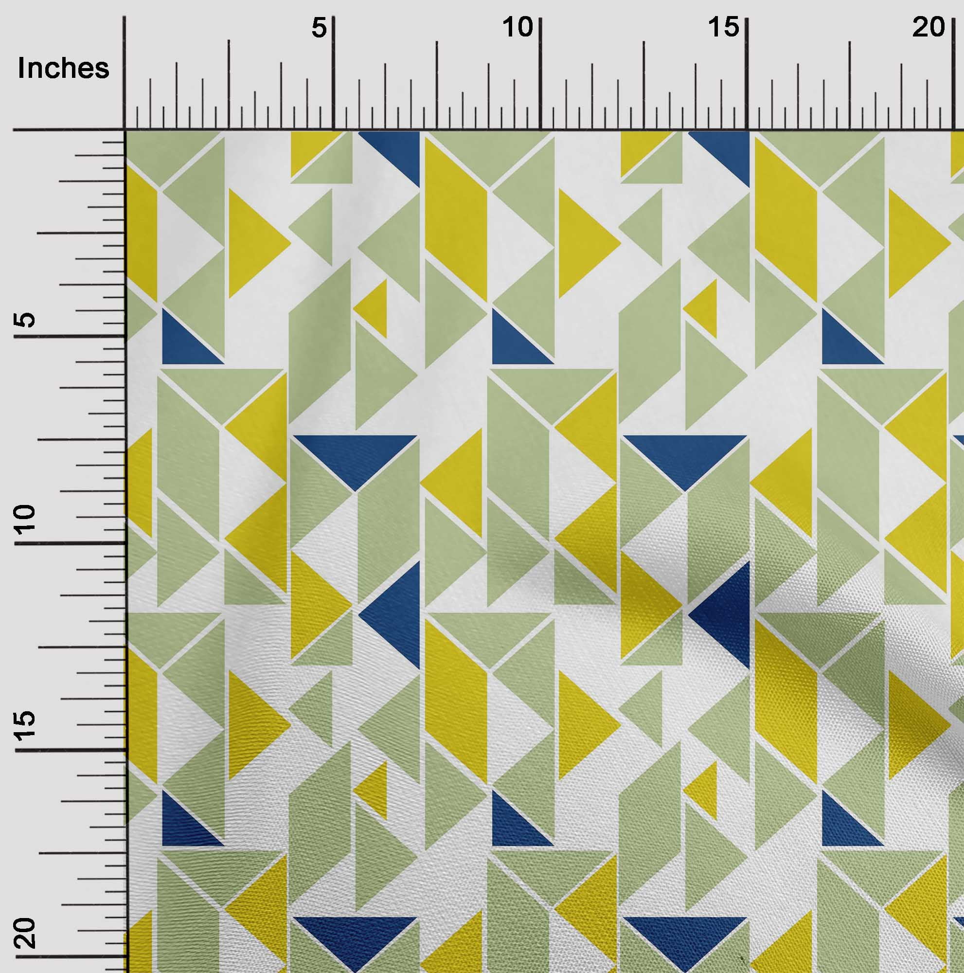 oneOone Cotton Flex Fabric Parallelogram & Triangle Geometric Fabric ...