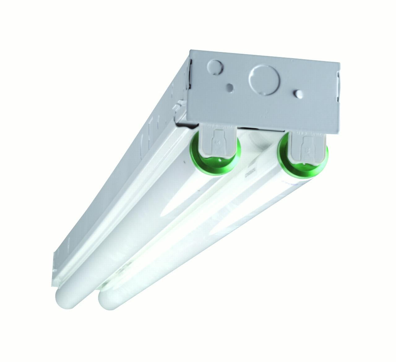 NICOR Lighting 4 Ft Double Row T8 Fluorescent Linear Strip Light