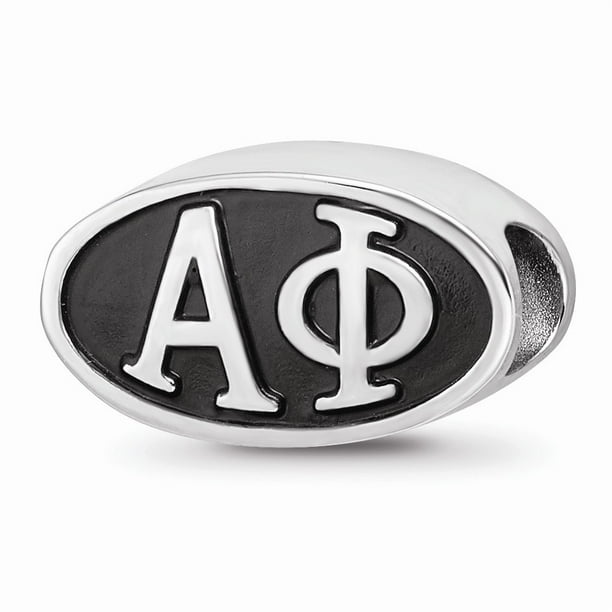 Fancy Bead White Sterling Silver Greek Alpha Phi 12 mm Oval Letters ...