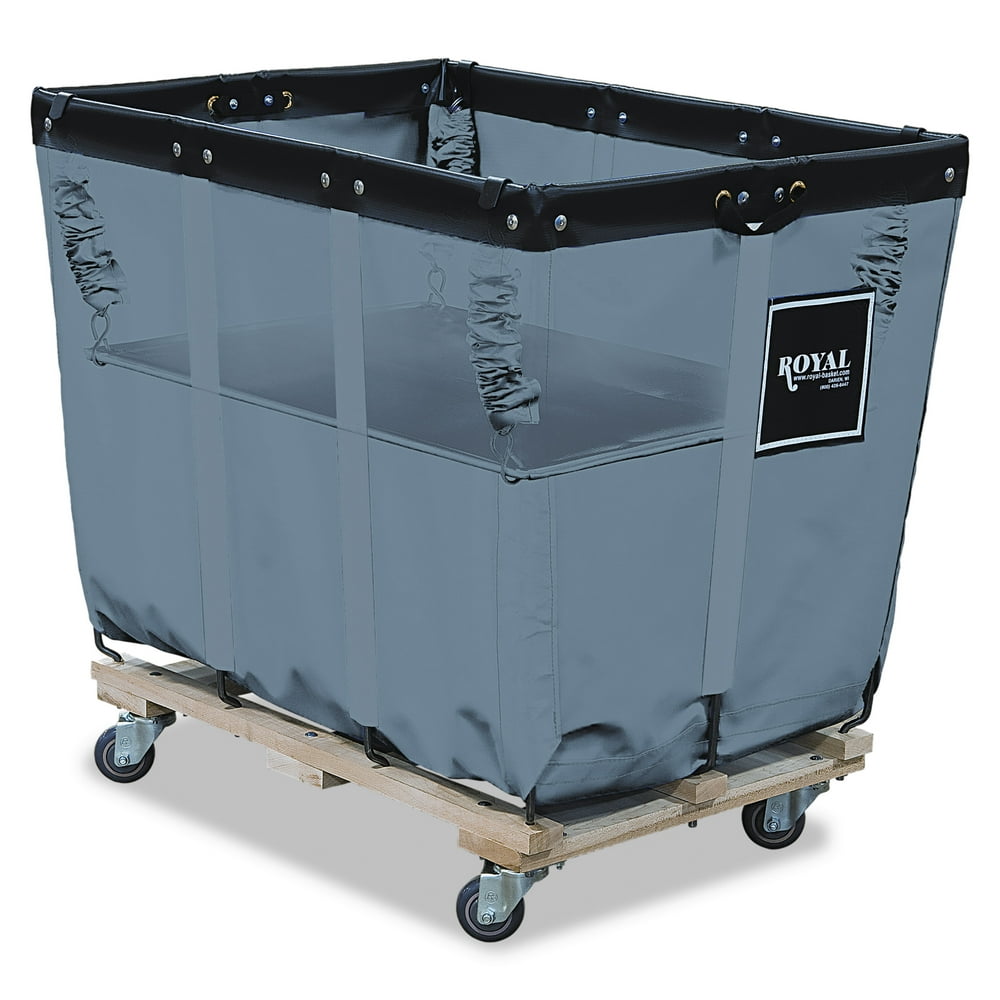 Royal Basket Trucks Spring Lift, 24 x 36, 16 Bushel, Vinyl/Steel, Gray ...