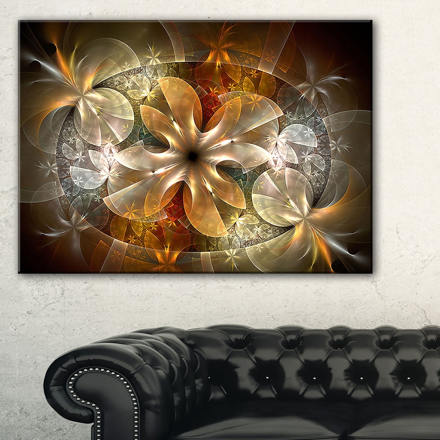 Click here for Designart Design Art Fractal Flower With Blue Deta... prices